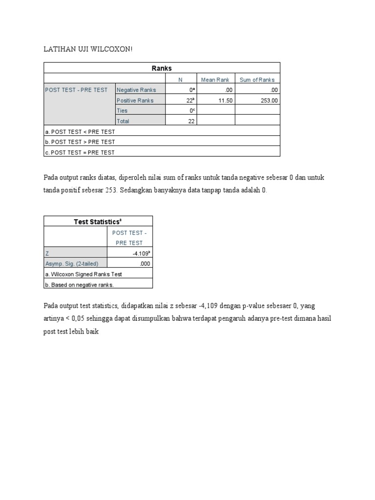Latihan Uji Wilcoxon | PDF