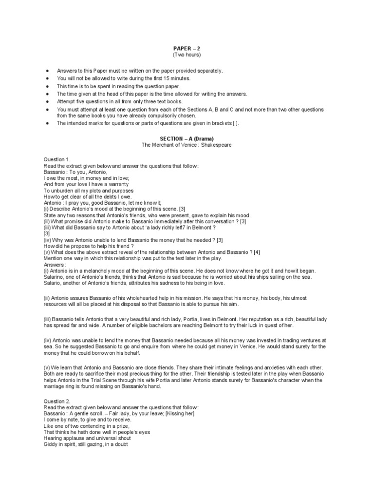 Shakespeare's "The Merchant of Venice" Analysis | PDF