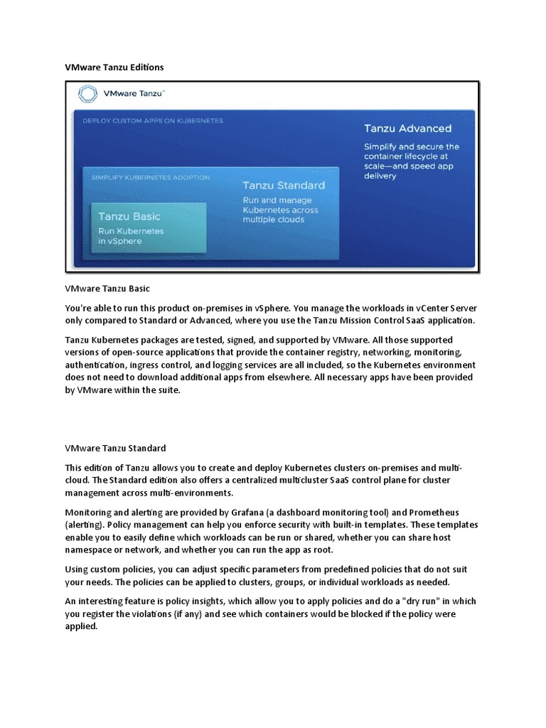 VMware Tanzu Editions | PDF | Information Technology | Software Architecture