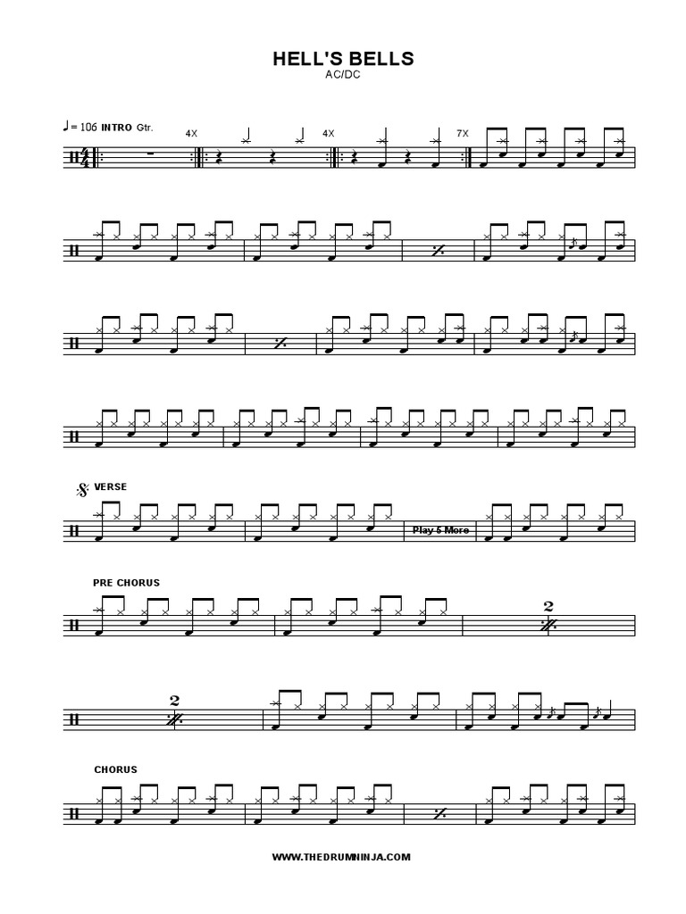 AC:DC - Hells Bells | PDF | Songs | Rock Music