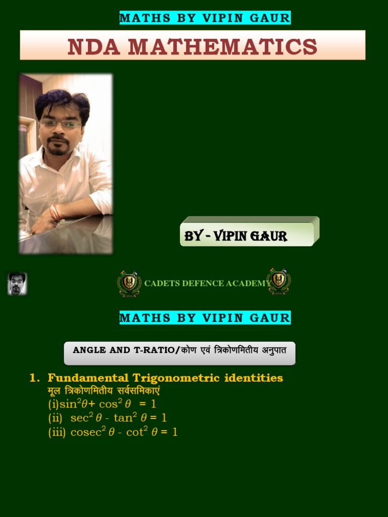 Formula PPT Nda | PDF | Matrix (Mathematics) | Trigonometry