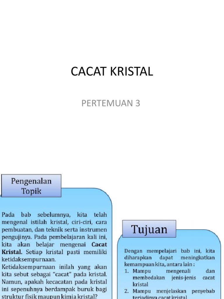 Pertemuan 3-4 Cacat Kristal | PDF