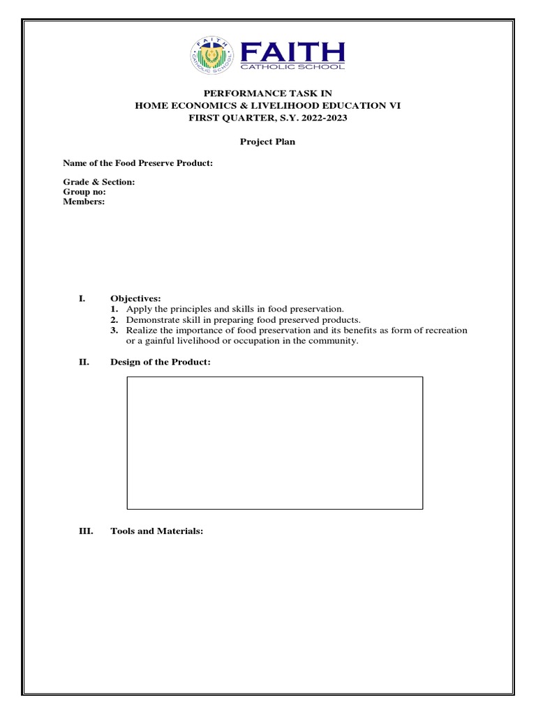 Food Preservation Project Plan | PDF