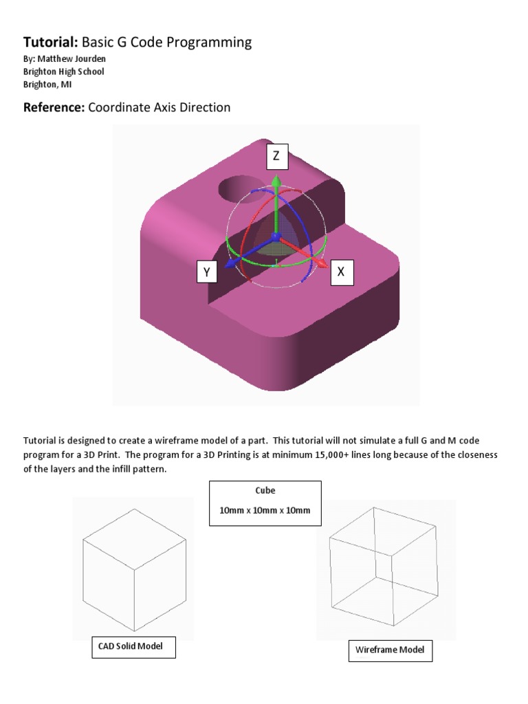 Tutorial G Code Basics | PDF | 3 D Computer Graphics | 3 D Printing