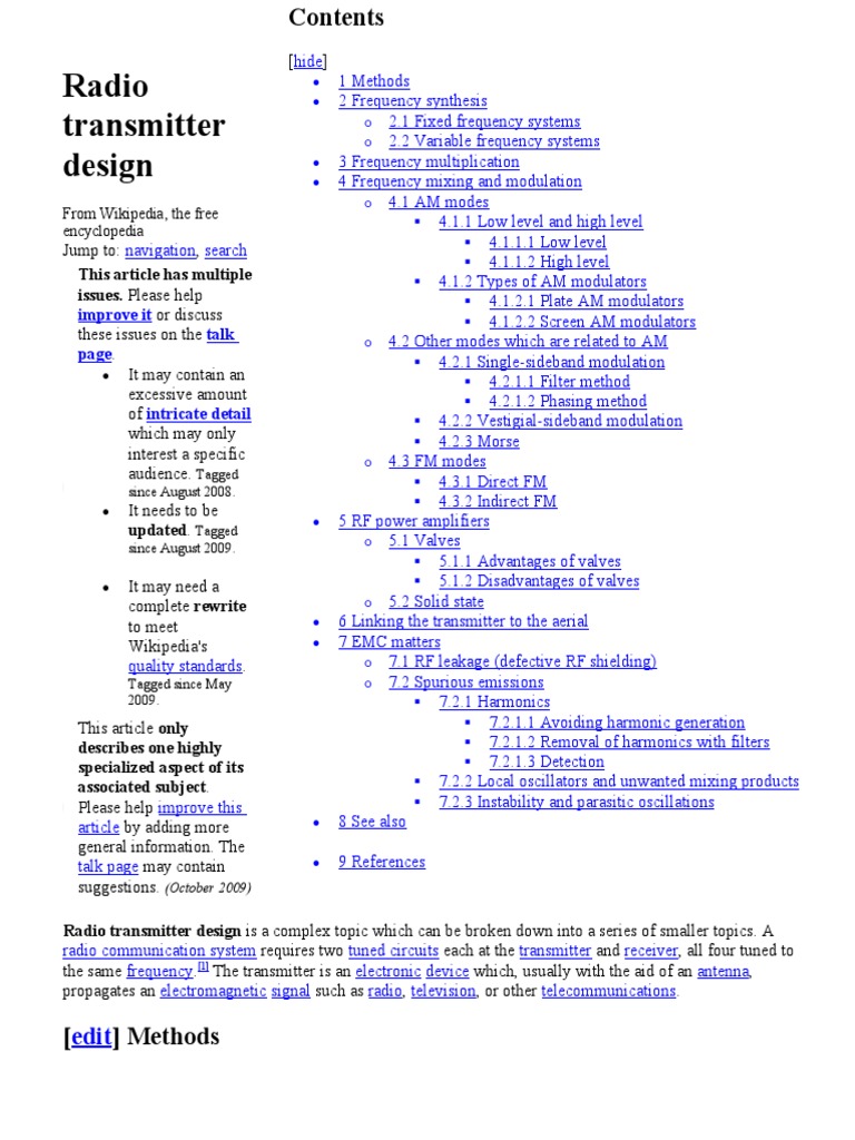 Radio Transmitter Design | PDF | Amplifier | Vacuum Tube