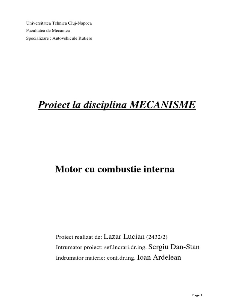 Motor Cu Combustie Interna | PDF