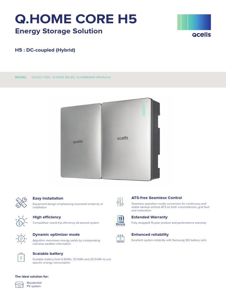 Qcells Data Sheet Q.home CORE H5 2022-08 Rev03 AU | PDF | Metrology ...