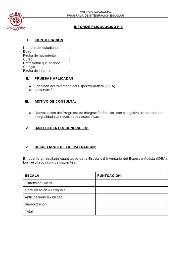 Formato Informe Idea | PDF