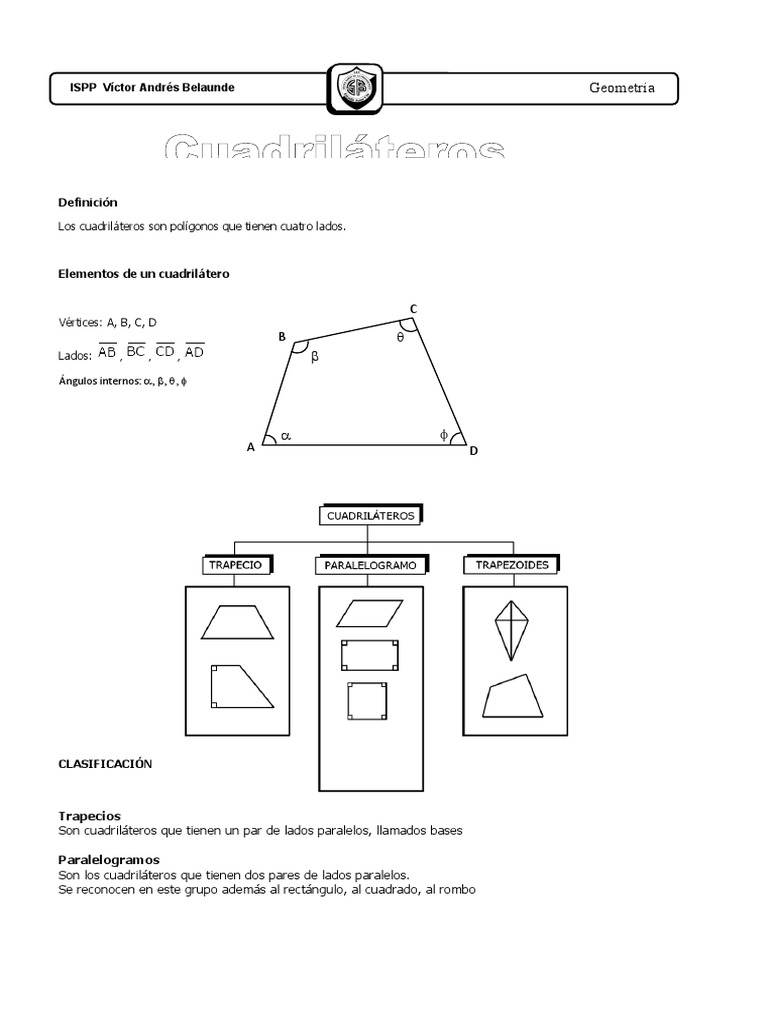 Cuadrilatero | PDF | Geometría del plano euclidiano | Matemática Elemental