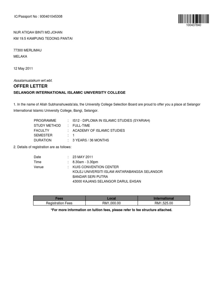 Offer Letter | PDF | Health Sciences | Medicine