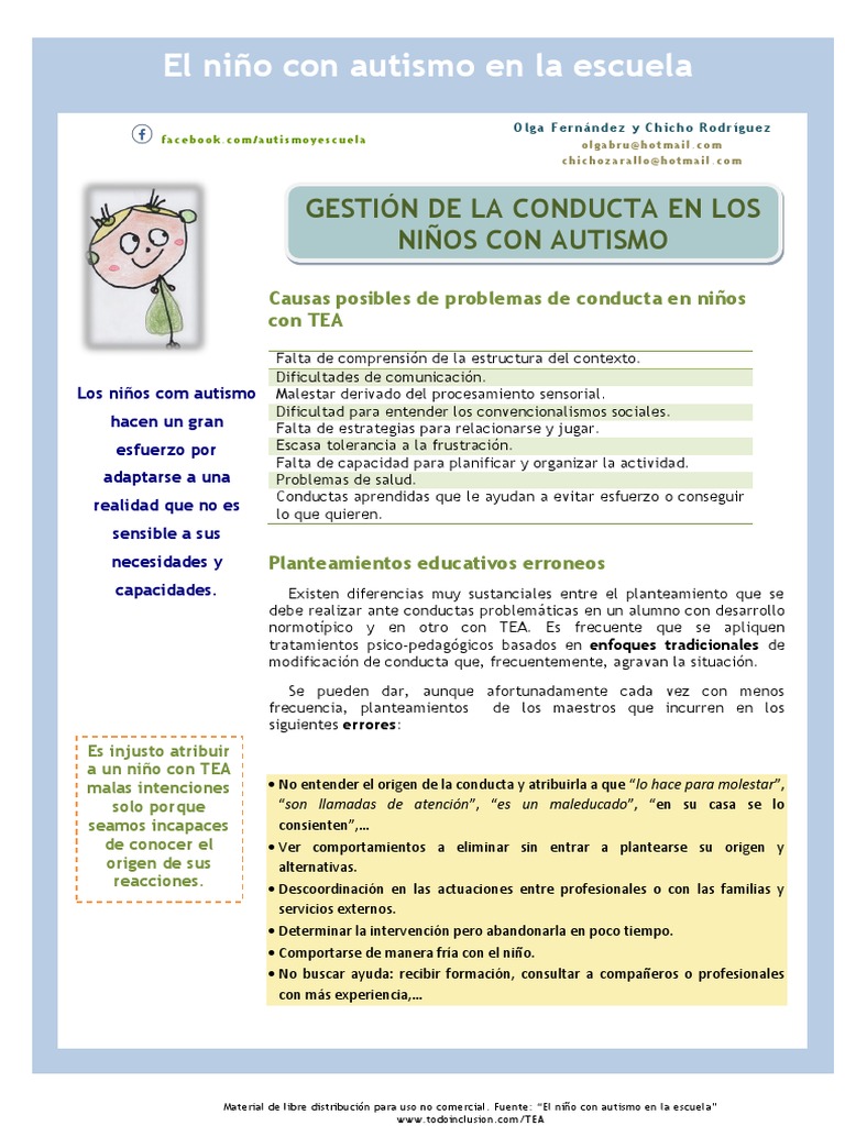 Gestion de La Conducta en Los Niños Con Autismo | PDF | Espectro ...