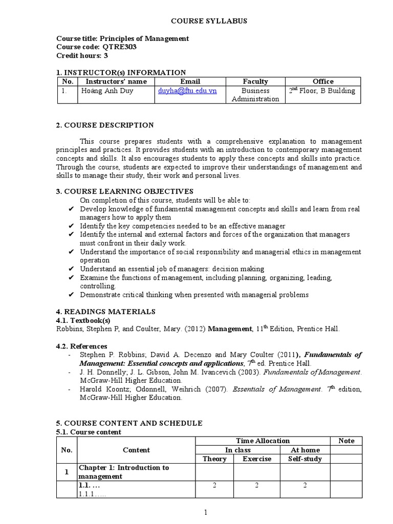 Syllabus Management CLC FTU | PDF | Test (Assessment) | Multiple Choice