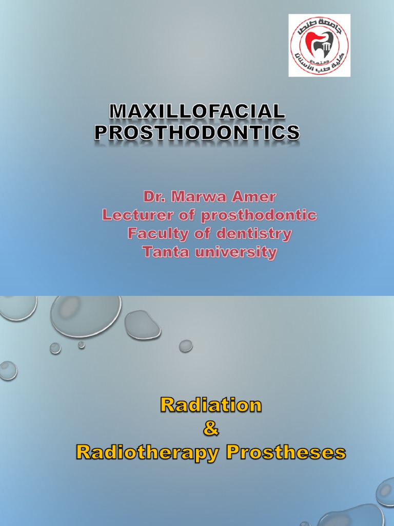Radiotherapy, Prosthetic Appliances | PDF | Radiation Therapy | Dentures