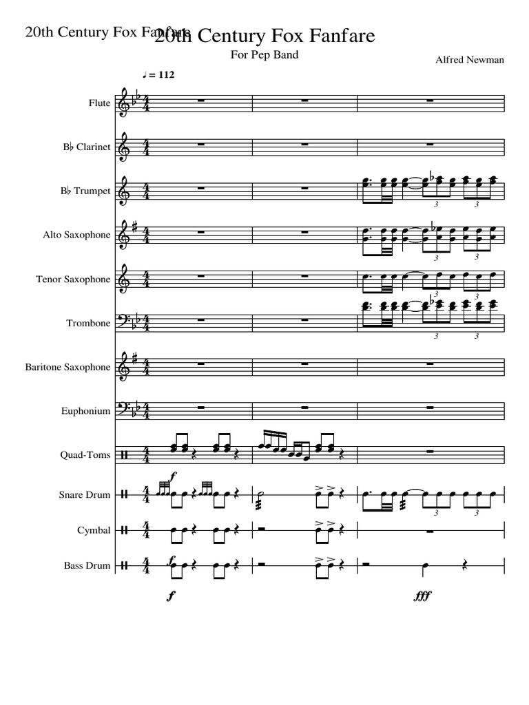 20th Century Fox Fanfare Smaller Pep Band-20th Century Fox Fanfare ...