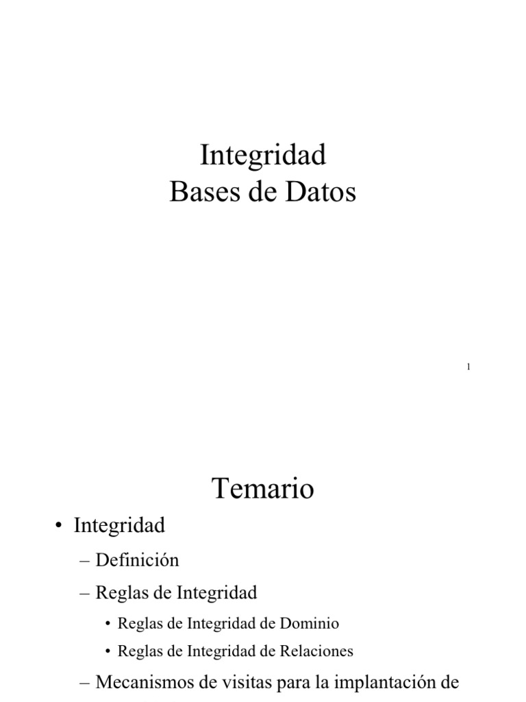 Reglas Integridad | PDF | Base de datos relacional | Gestión de datos