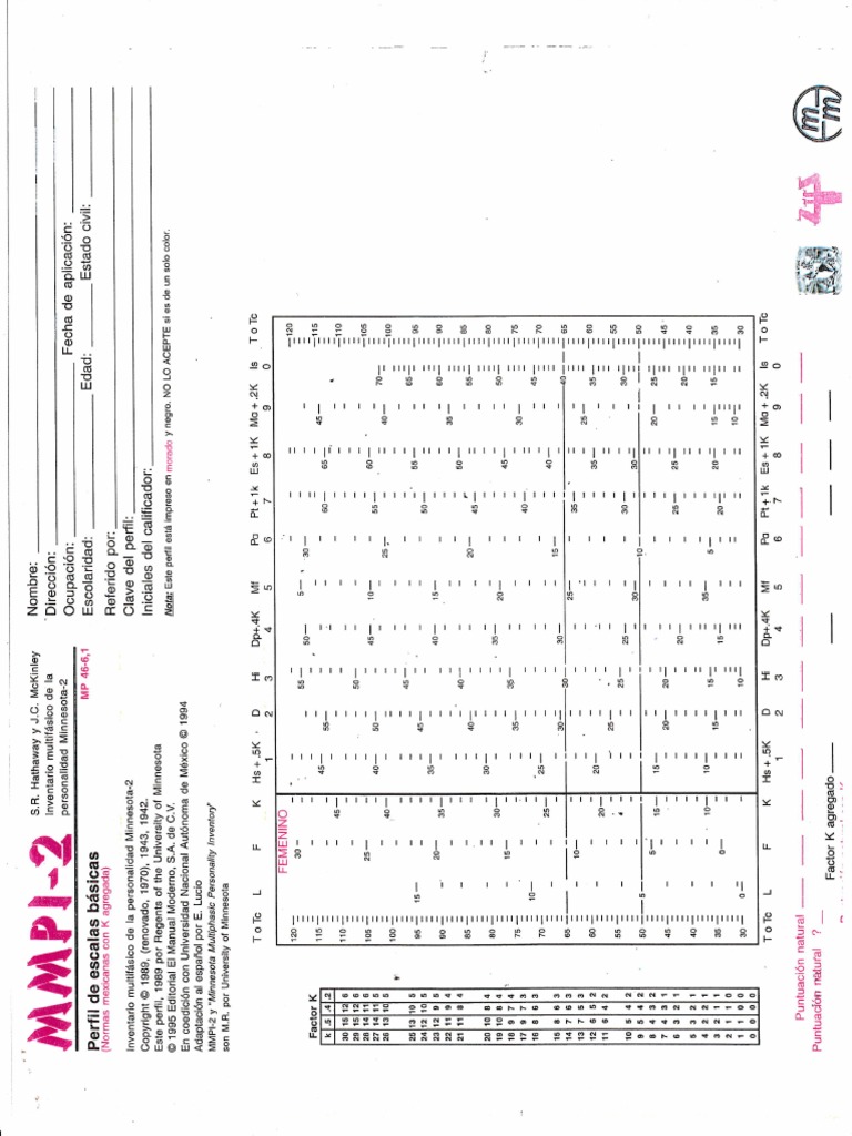 Perfil Femenino MMPI-2 | PDF