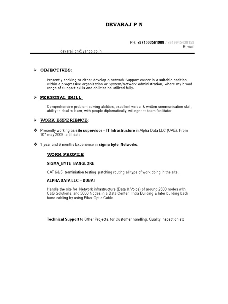 Deva CV | Download Free PDF | Local Area Network | Computer Network
