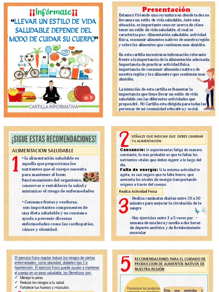 Cartilla Informativa Vida Saludable | PDF | Alimentos | Dieta saludable