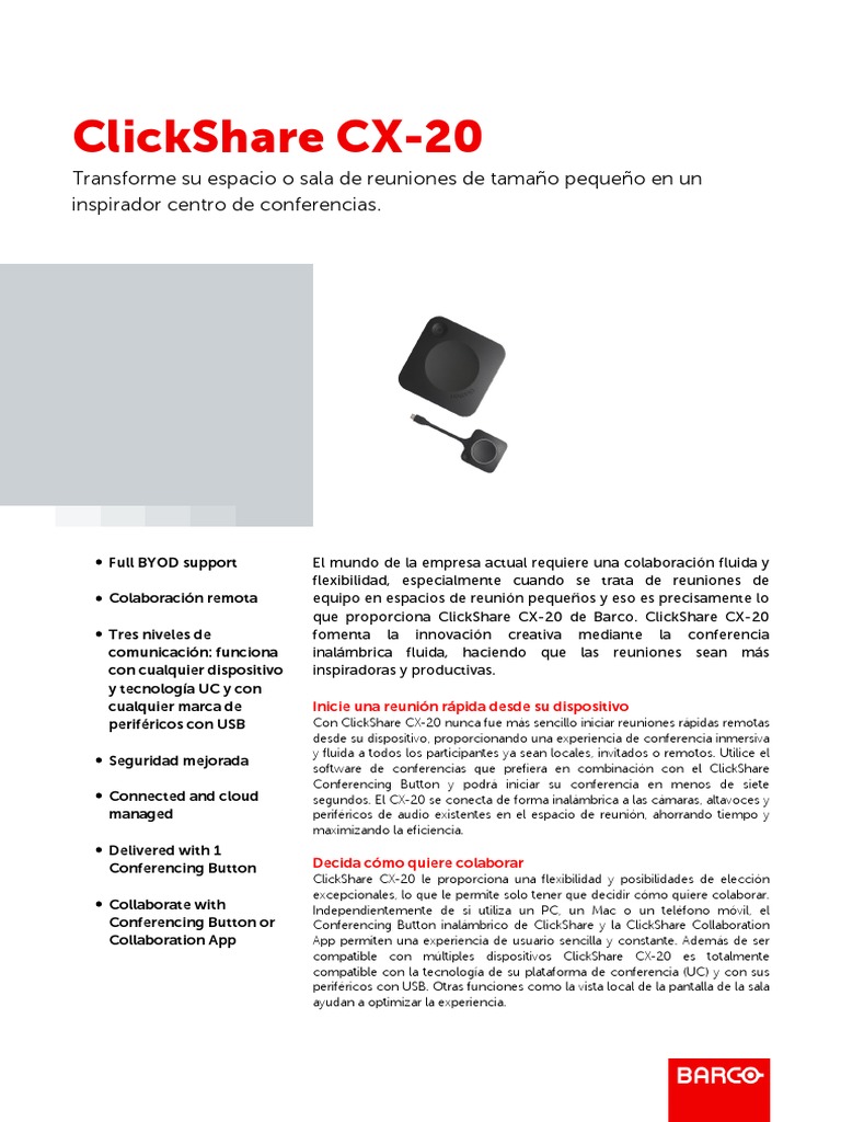 ClickShare CX 20 | PDF