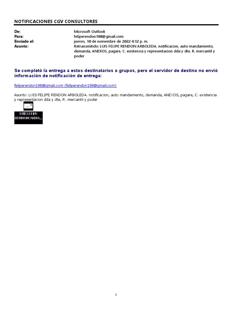 Luis Felipe Rendon Arboleda Notificacion Positiva | PDF | Colombia ...