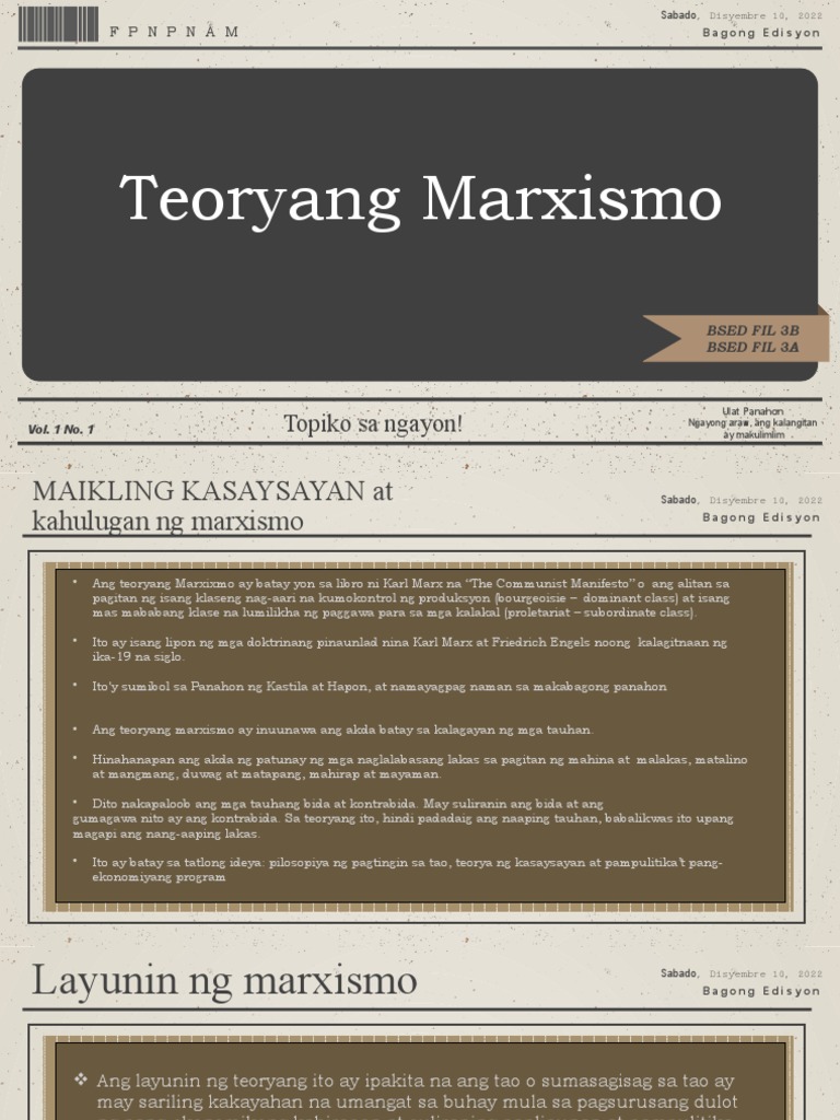 Teoryang Marxismo | PDF