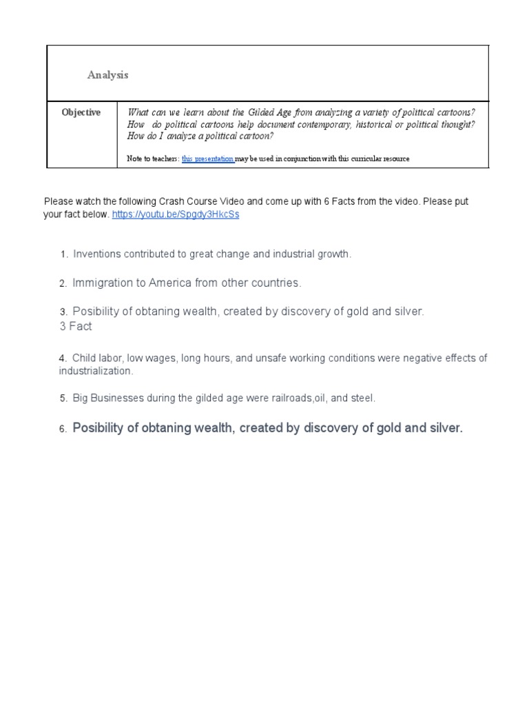 Annotated-Political Cartoons of The Gilded Age Modified Day 1 | PDF