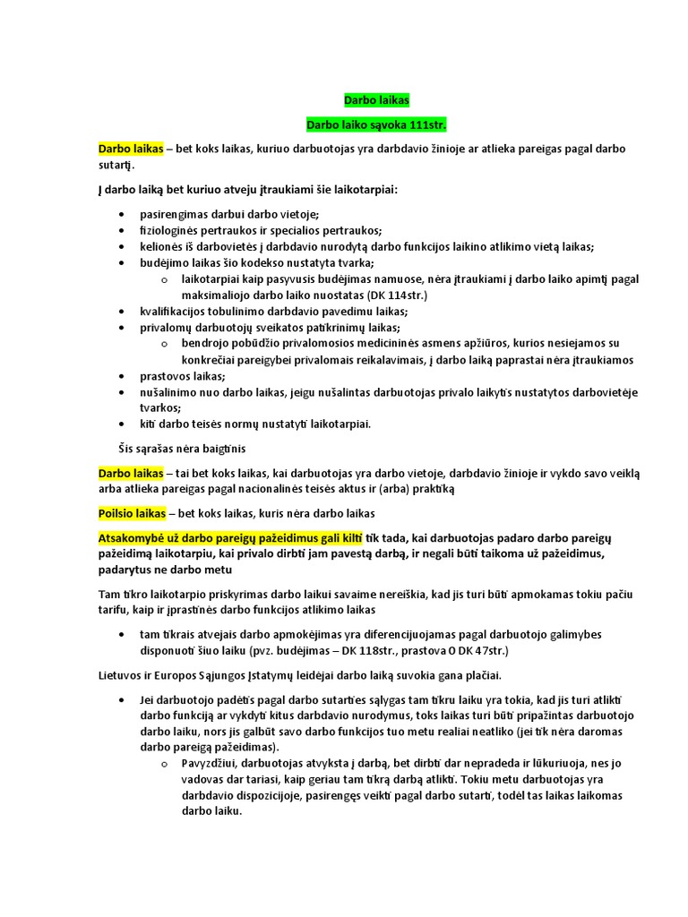 DT II 2 Darbo Laikas | PDF