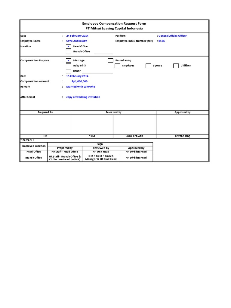 Employee Compensation Request | PDF