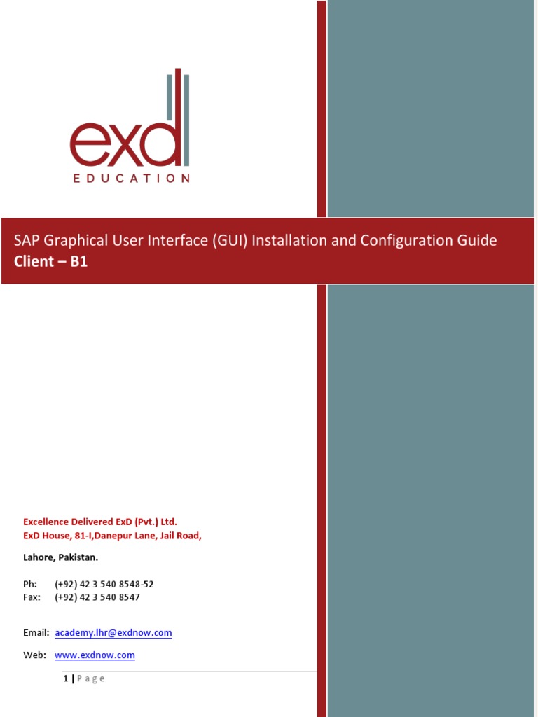 SAP GUI Installation & Configuration Guide Client B1 | PDF