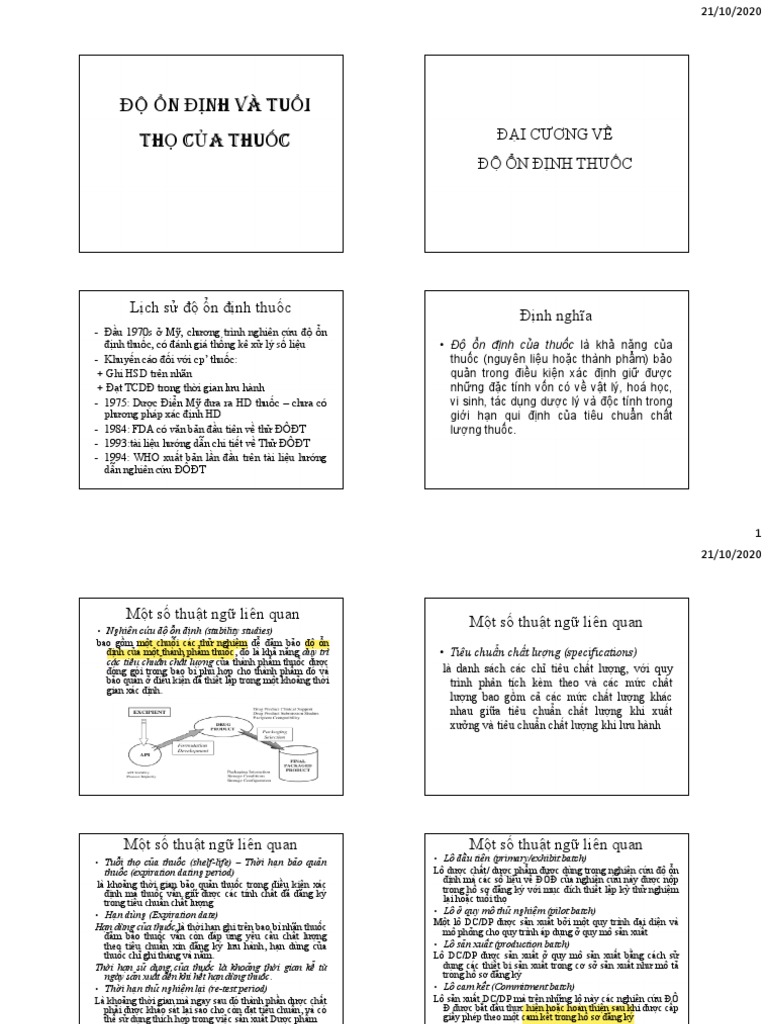 Dai Cuong Do On Dinh Thuoc - Handouts | PDF