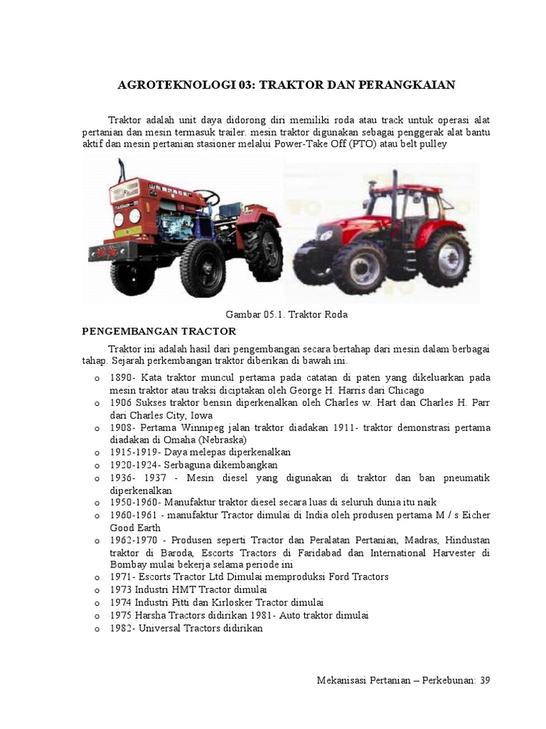 AGROTEK 03 Traktor Dan Perangkaiannya | PDF