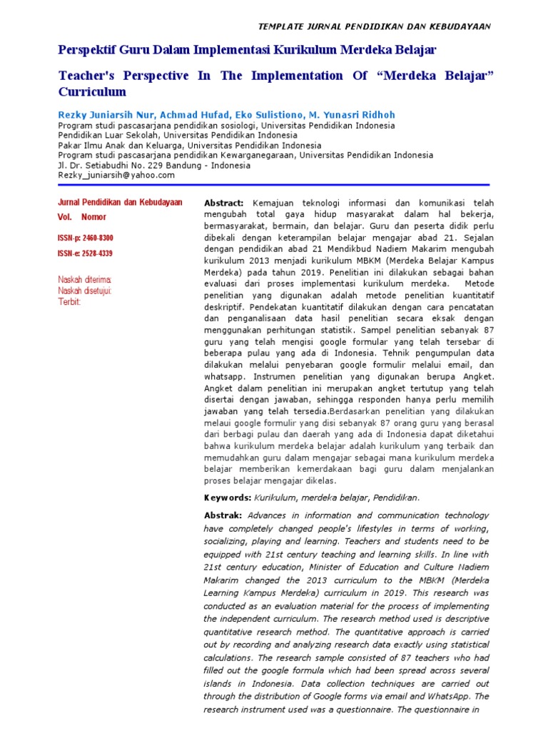 Rezky Juniarsih Nur - Teacher's Perspective in The Implementation of "Merdeka Belajar ...