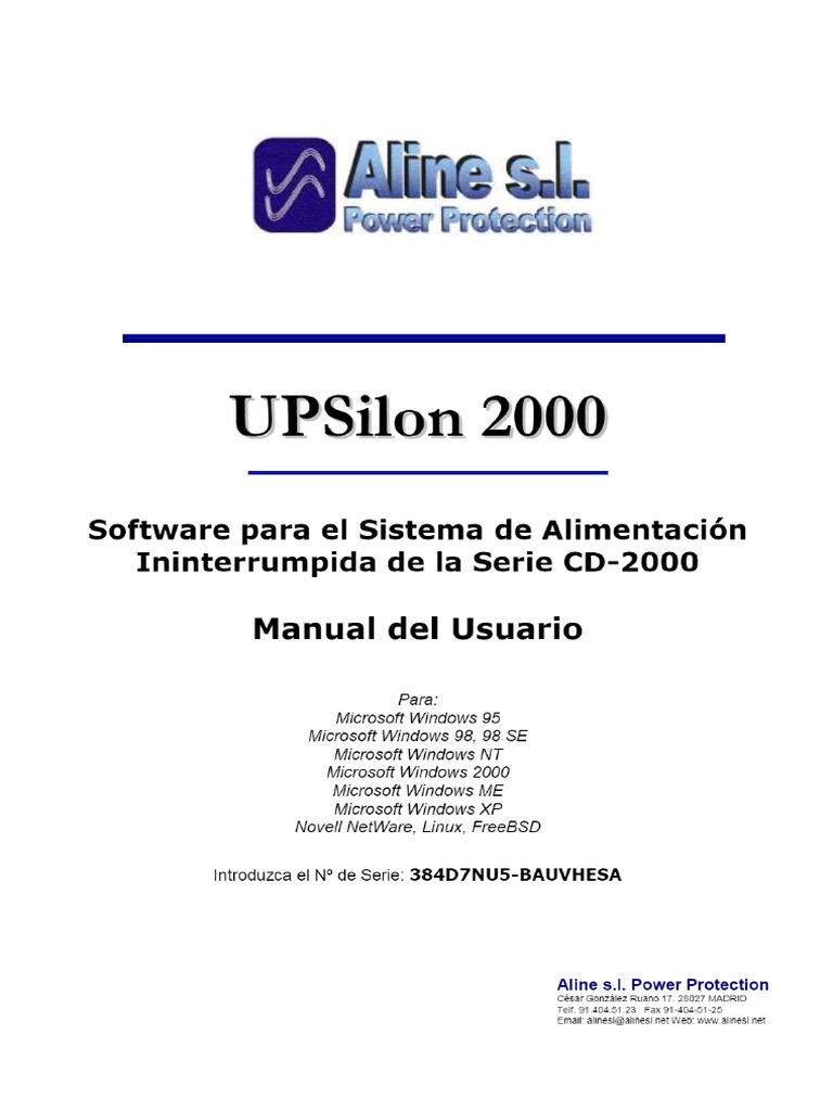 UPSilon 2000 - Manualzz | PDF