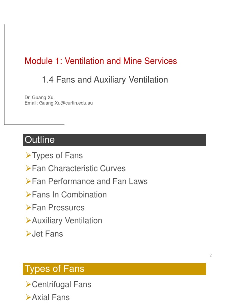 1.4 Fans and Auxiliary Ventilation Student Version PDF | Download Free ...