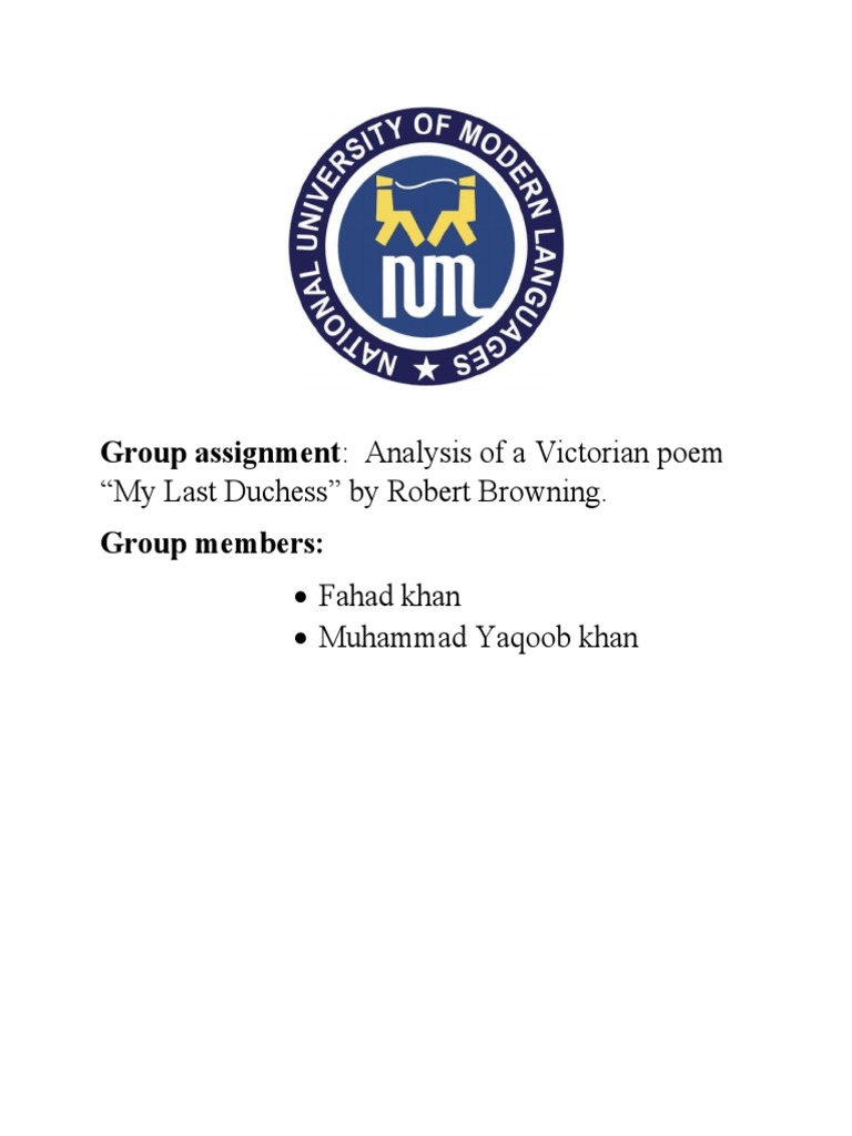 Poetry Assignment Fahad and Yaqoob | PDF | Robert Browning | Poetry