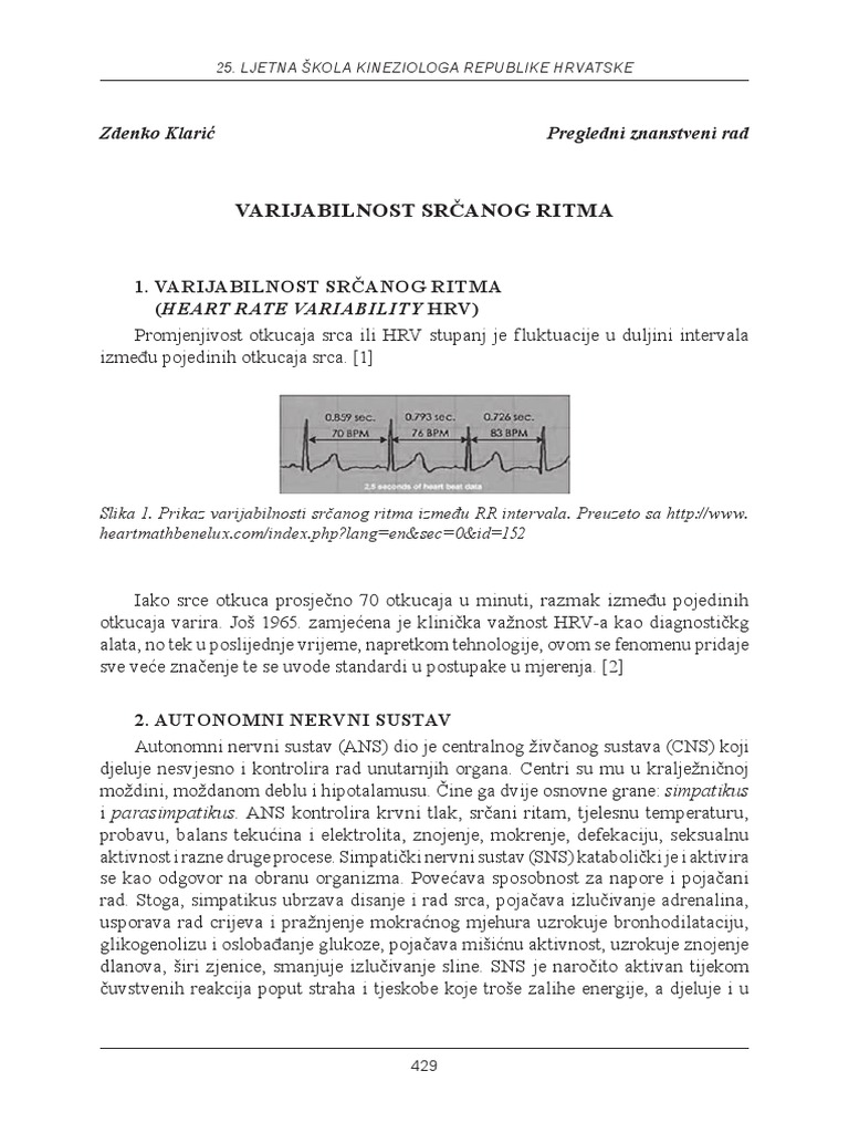 Varijabilnost Srčanog Ritma | PDF
