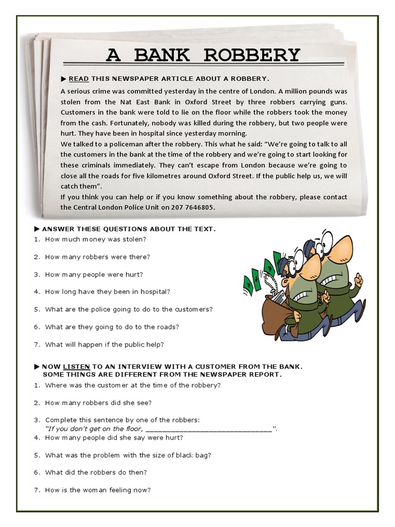 Bank Robbery Incident Report | PDF | Social Science | Mystery, Thriller ...