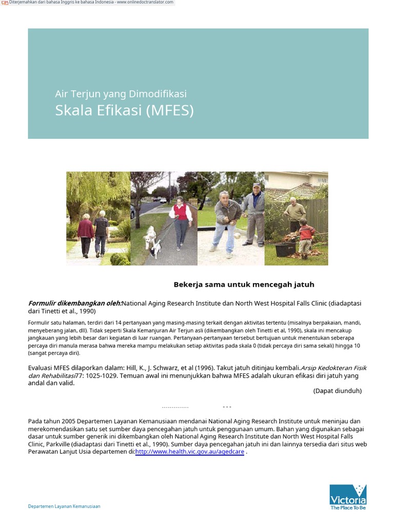 Falls Efficacy Scale (1) .En - Id | PDF