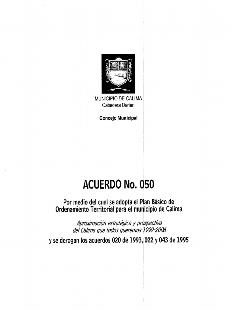 Acuerdo #050 (Pbot) - Calima | PDF