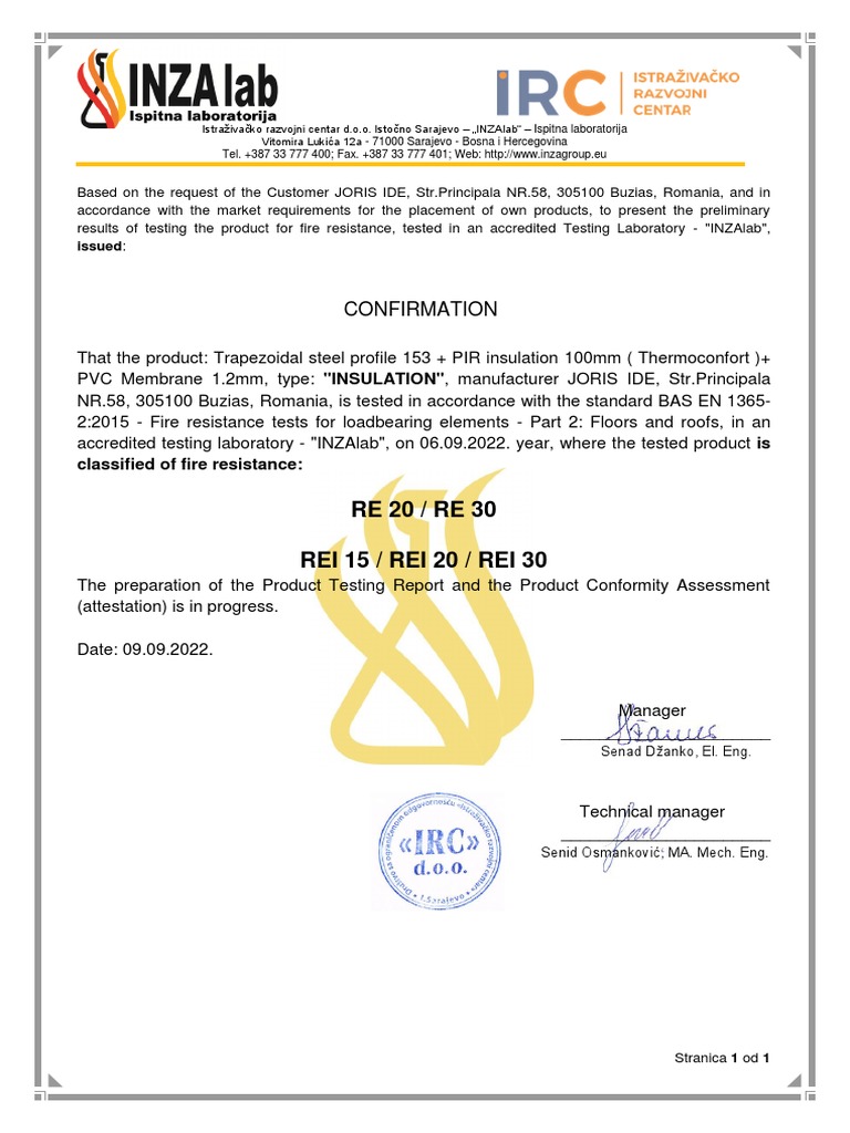 Thermoconfort REI 30 Composite Roof | PDF