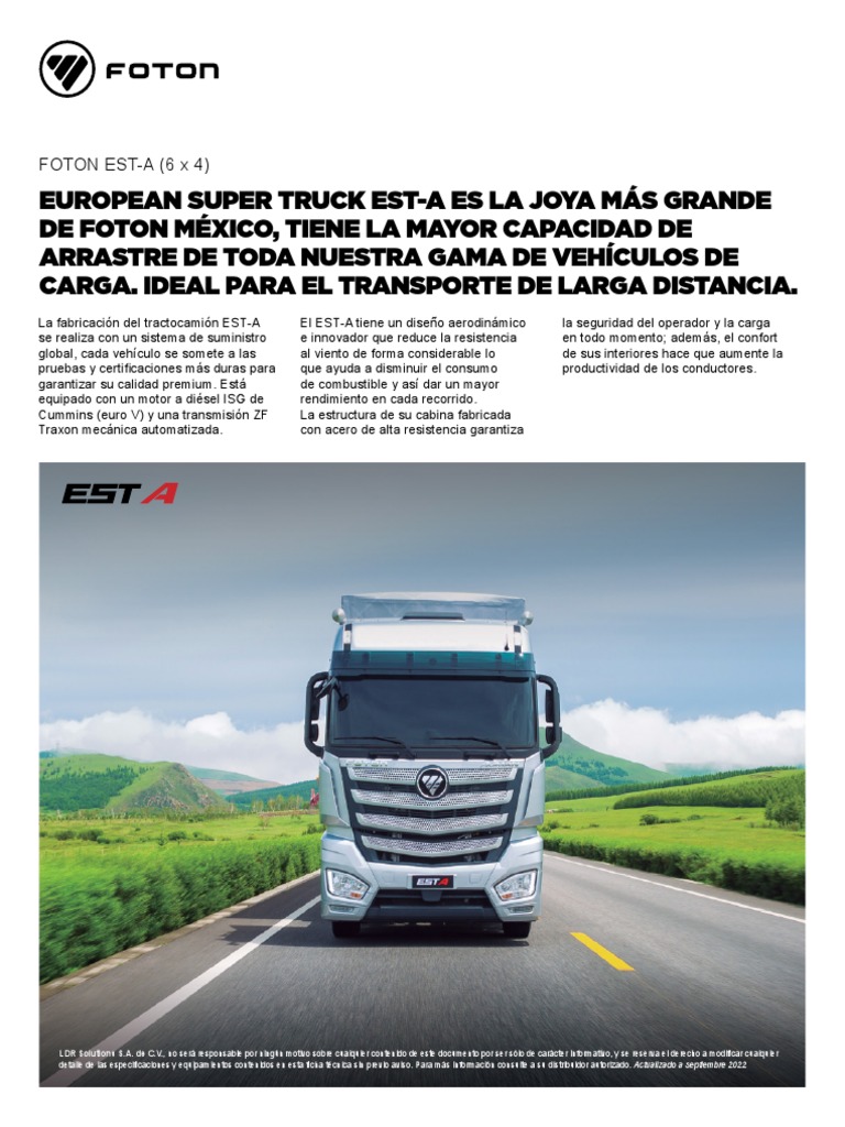 FOTON EST-A 6x4 | PDF | Eje | Vehículos terrestres