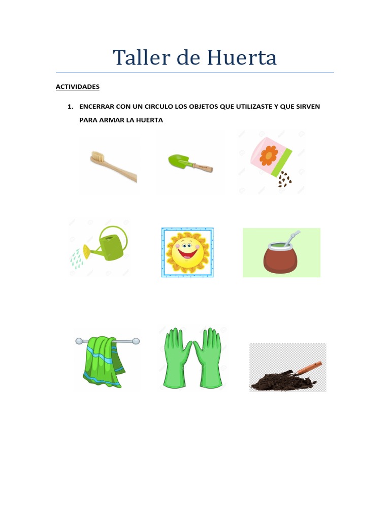Taller de Huerta Actividades | PDF Taller de Huerta Actividades | PDF