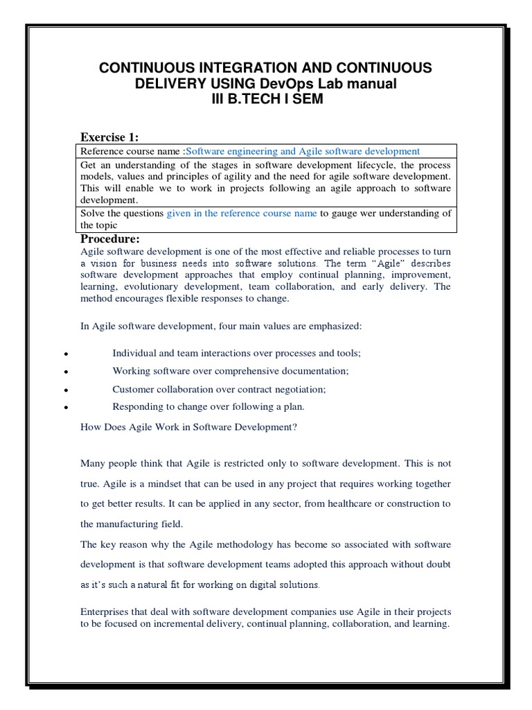 Devops Lab Manual | PDF | Agile Software Development | Software ...
