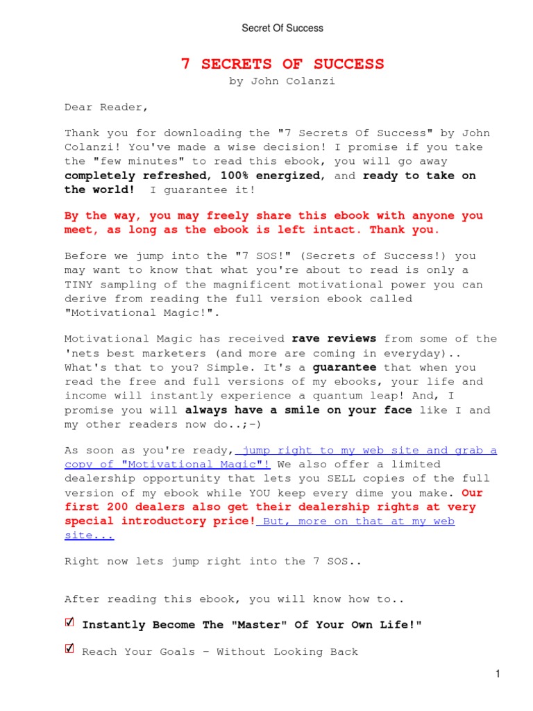 7 Secrets of Success | PDF