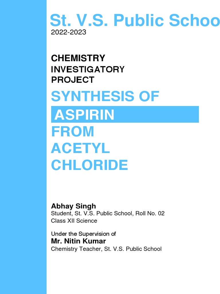 Synthesis and Purification of Aspirin: An Investigatory Chemistry ...
