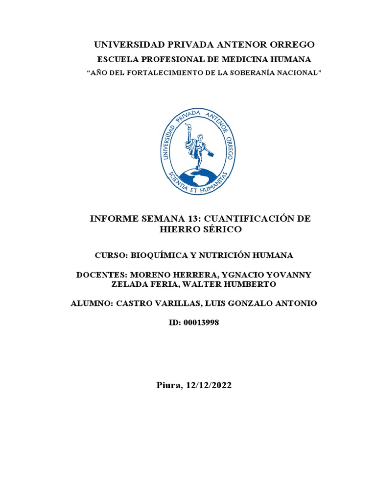 Cuantificación de Hierro Sérico | PDF | Calcio | Hierro