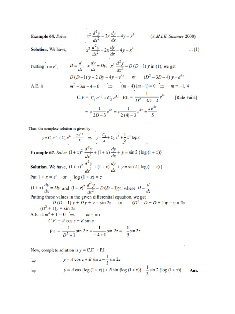 Cauchy Euler Equations | PDF Cauchy Euler Equations | PDF