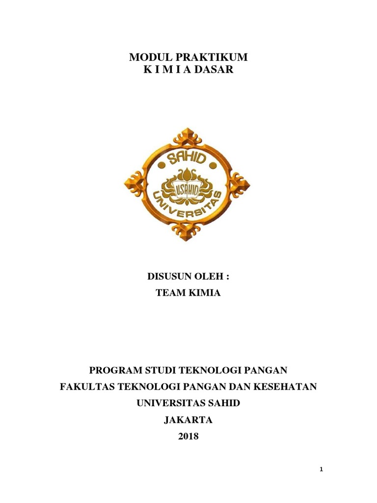 Modul Praktikum Kimia TP | PDF | Griya & Taman | Teknologi & Rekayasa