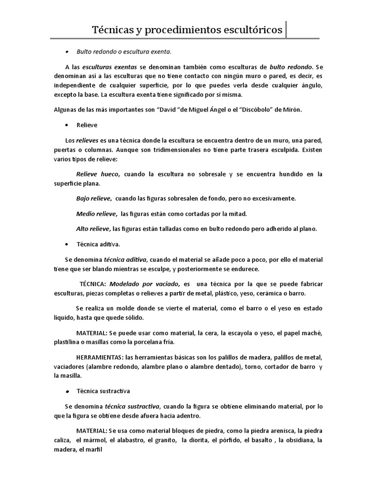 Bulto Redondo o Escultura Exenta | PDF