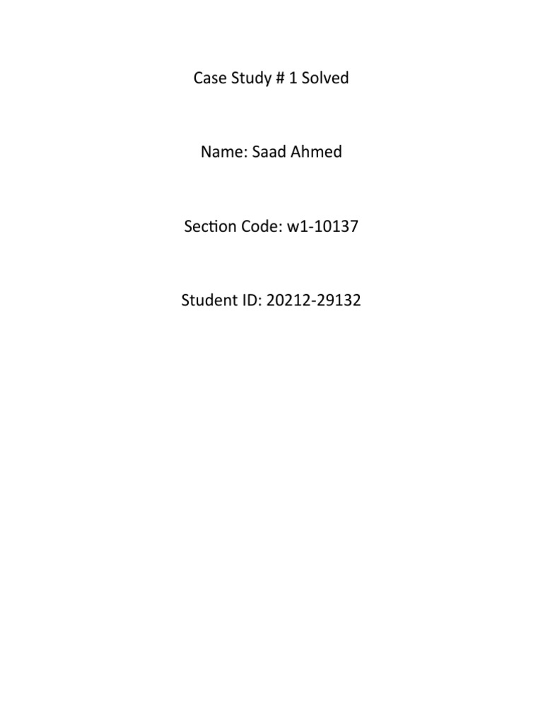 Case Study#1 | PDF